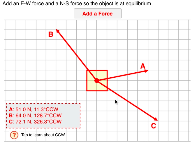 Interactive - Forces in 2D